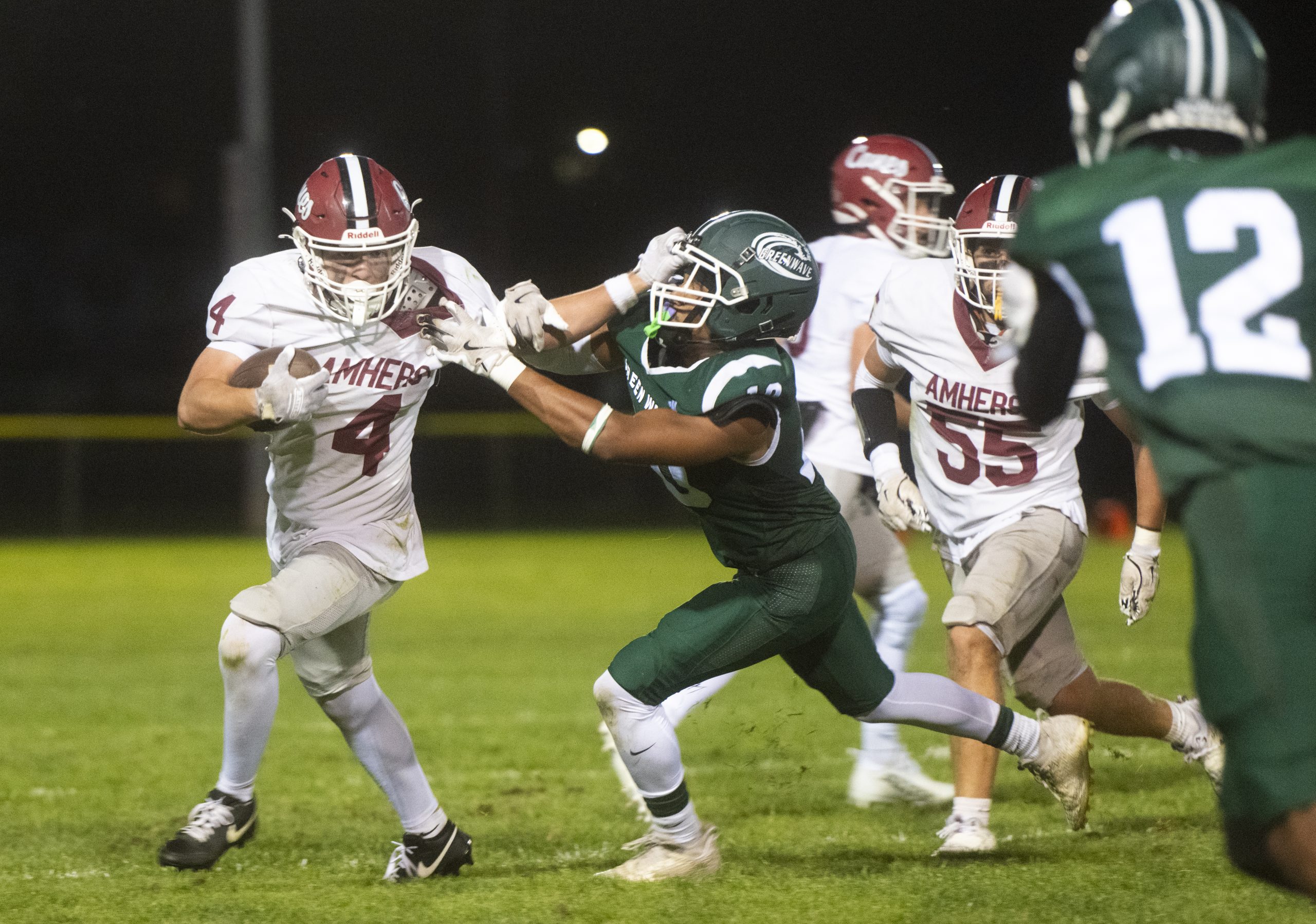 High school football: Amherst’s offense and defense click in convincing ...